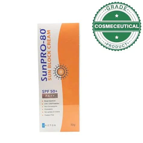 Sun Block Cream Spf 50 Pa Sunpro 80 30g Dermapk