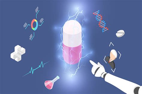 인공 지능 기술의 3d 아이소 메트릭 플랫 벡터 일러스트 레이 션 3차원 형태에 대한 스톡 벡터 아트 및 기타 이미지 3차원 형태 Robotic Surgery 과학