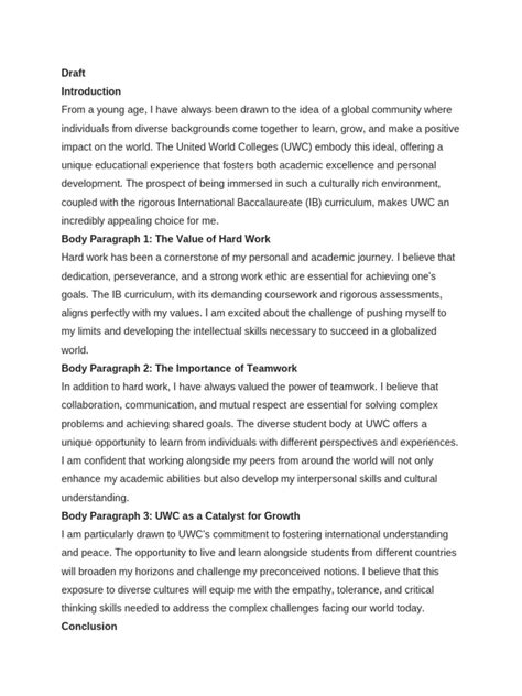 Uwc Draft 1 Pdf