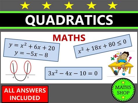 Quadratic Inequalities Quadratic Simultaneous Equations Teaching