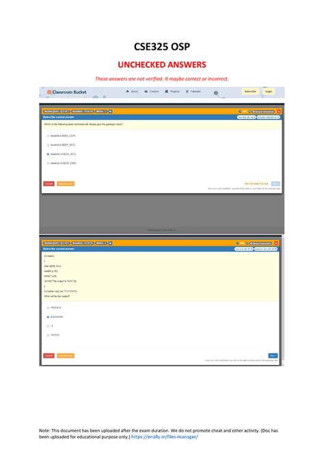 Cse325 Osp Ca Unchecked Note This Document Has Been Uploaded After The Exam Duration We