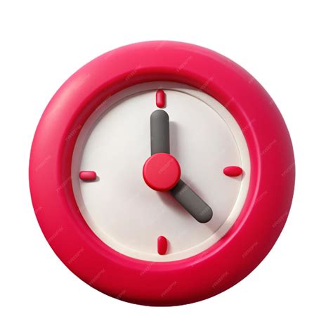 red 3d clock icon showing time premium ai generated vector