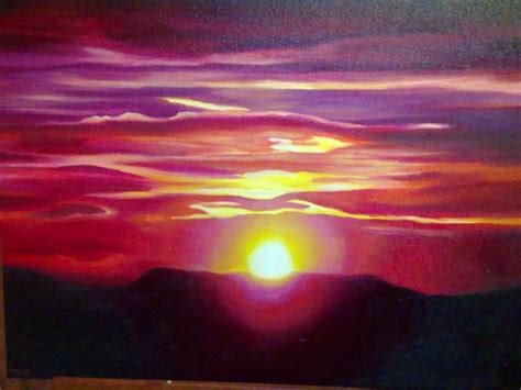 Red Sunset Painting By Mel Beadel Saatchi Art