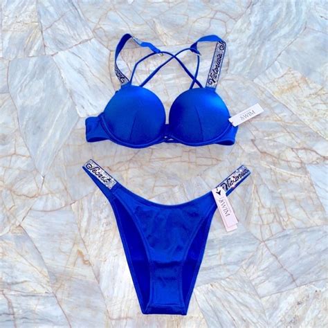 Victorias Secret Swim 2 Pc Set Victorias Secret 32a Bombshell Bikini Xsmall Bottoms Shine