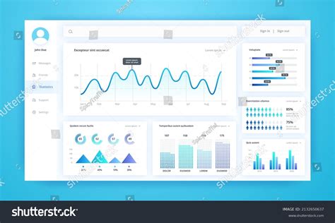 Infographic Dashboard Ui Kit Diagrams Pie Stock Illustration 2132650637