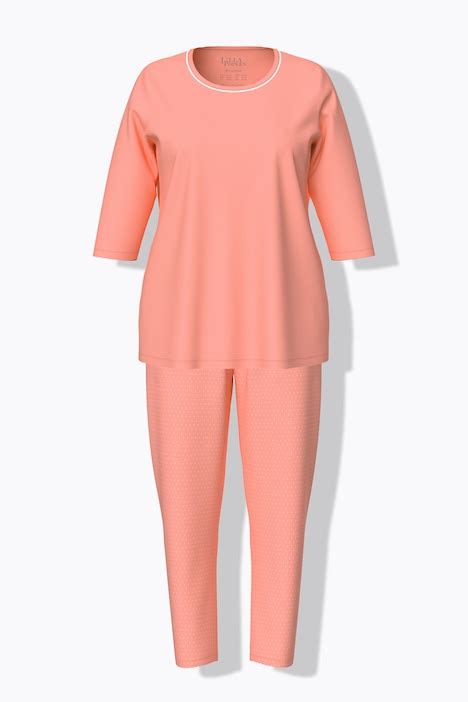 Polka Dot 34 Sleeve Pajama Set Coral Ulla Popken