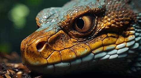 Premium Photo Closeup Photo Of A Python Looking In Their Habitat