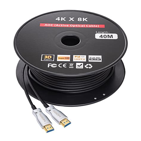 Przewód Hdmi Akyga 8k Optyczny Aoc 48gbs 40m Czarny Ak Hd 400l