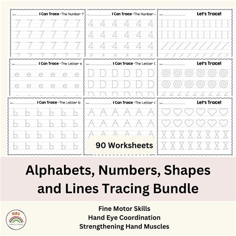 Numbers Alphabets Lines And Shapes Tracing Bundle For Etsy
