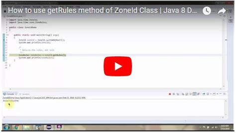 Java Ee How To Use Getrules Method Of Zoneid Class Java 8 Date And Time