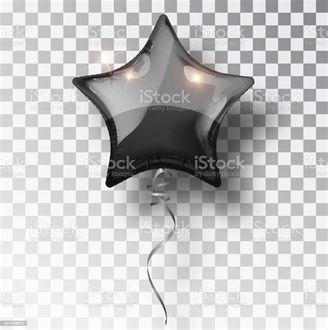 스타 블랙 풍선 투명 배경에서 파티 풍선 이벤트 디자인 장식입니다 풍선 격리 공기입니다 인쇄 풍선 이랑입니다 크리스마스 장식 스타킹 벡터 고립 된 개체입니다 3차원 형태에