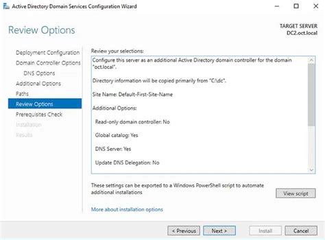 Добавление контроллера домена Windows с помощью установочного носителя Windows