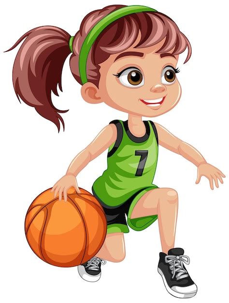 Free Vector Cute Girl Playing Basketball