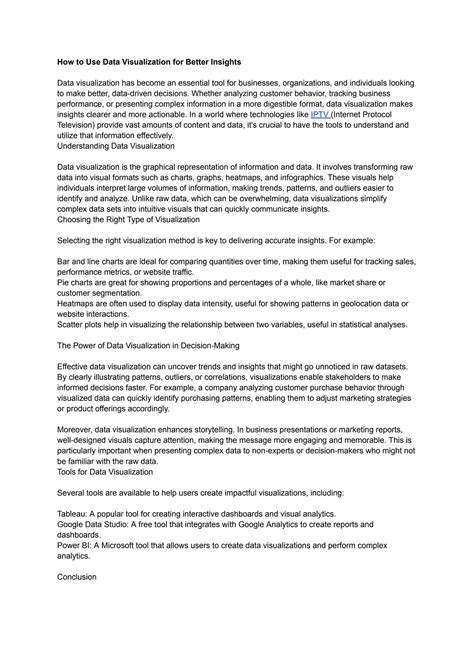 How To Use Data Visualization For Better Insights By Kksinu249 Issuu