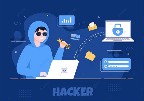 Hacker Using Computer Server To Activity Hacked Database Background Safe Social Finance
