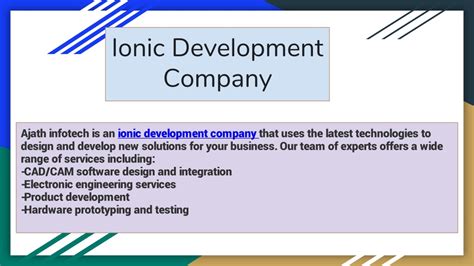 Ppt Ionic Development Company 1 Powerpoint Presentation Free Ppt Ionic Development Company 1 Powerpoint Presentation Free