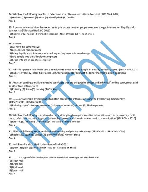 Computer Cyber It Security Mcq Questions Pdf Operating Systems Computer Software And