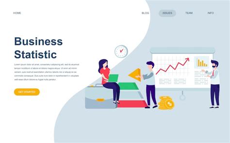 Premium Vector Modern Flat Cartoon Of Business Statistic