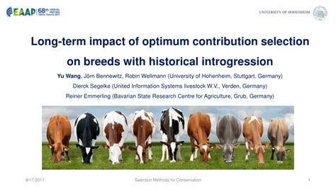 Pdf Long Term Impact Of Optimum Contribution Selection On Breeds With Historical Introgression