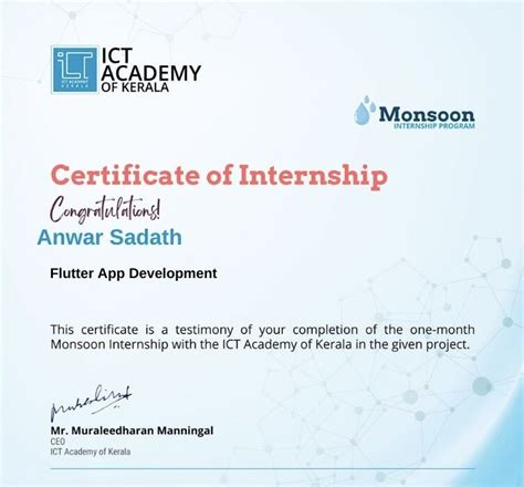 Anwar Sadath On Linkedin Flutter Appdevelopment Internship