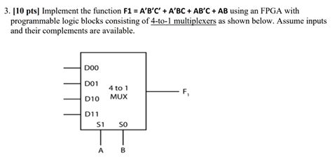 logic circuits 2 3 [10 pts] implement the function f1 a b c a bc