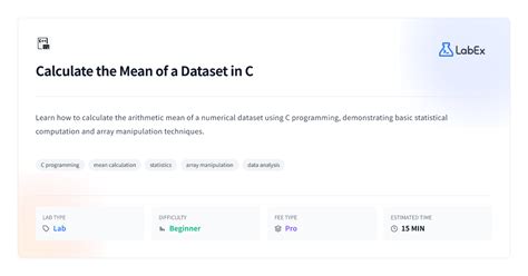 How To Calculate The Mean Of A Dataset In C Labex