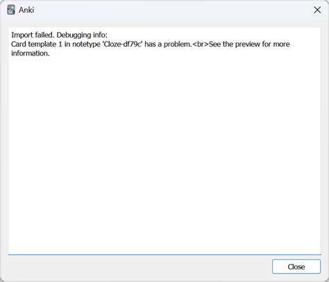 Help Import Error Due To Cloze Type Ranki