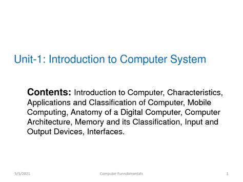 SOLUTION Bca Cfa Unit Introduction To Computer System Studypool
