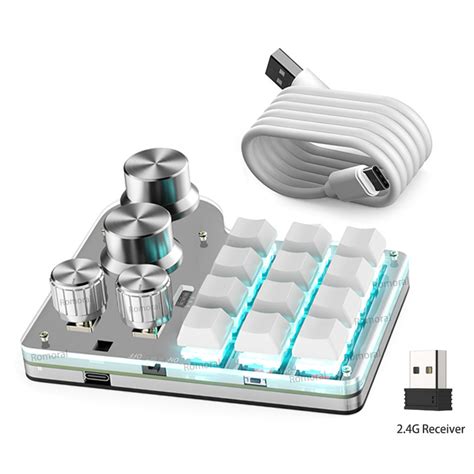 Jual Programming Custom Macro Keyboard BT RGB 2 4G 12 Keys 4 Knobs