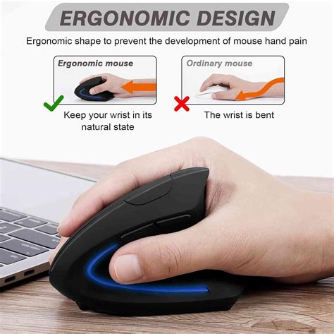 UrbanX Best Wireless Ergonomic Mouse Bluetooth GHz Tunnel Design For B L Pro