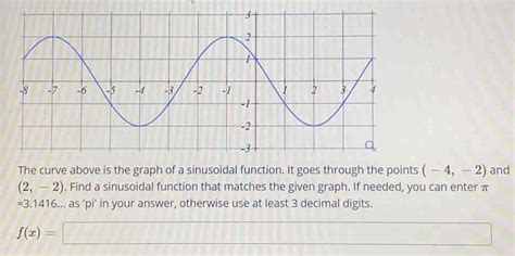 Solved The Curve Above Is The Graph Of A Sinusoidal Function It Goes