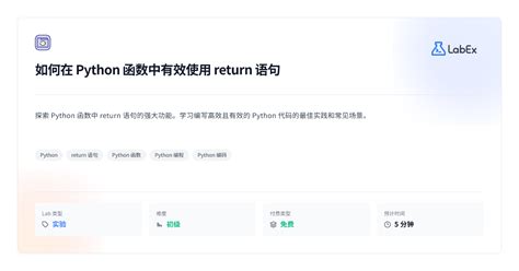 如何在 Python 函数中有效使用 Return 语句 Labex