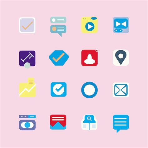 Premium Vector Modern Flat Icons Vector Collection With Long Shadow