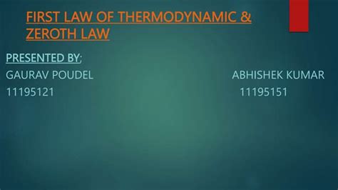First Law Of Thermodynamic 0 Zeroth Lawpptx