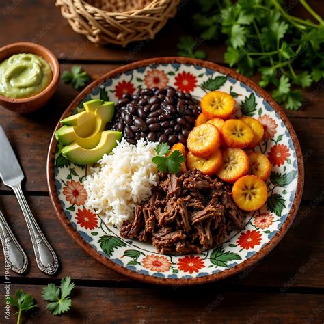 Stock Foto „traditional Venezuelan Pabellon Criollo With Shredded Beef