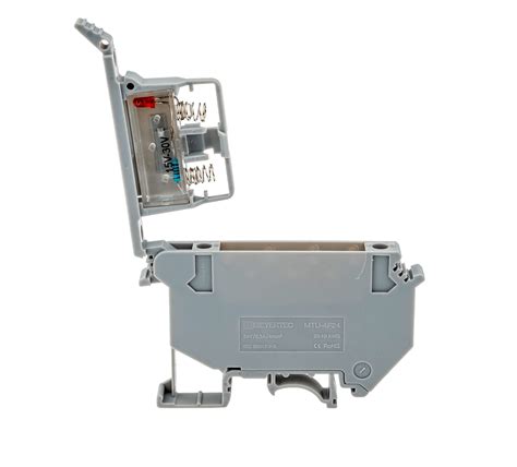 Клемма винтовая с держателем предохранителя, 4 мм², с индикацией 24В ...