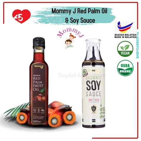 [halal] Mommyj Mommy J Premium Red Palm Oil 250ml Mommy J Organic Soy Souce 220ml Shopee