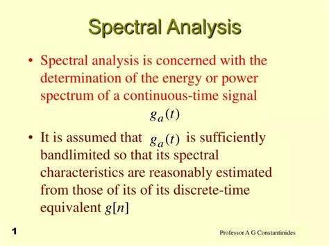 Ppt Spectral Analysis Powerpoint Presentation Free Download Id 1273525