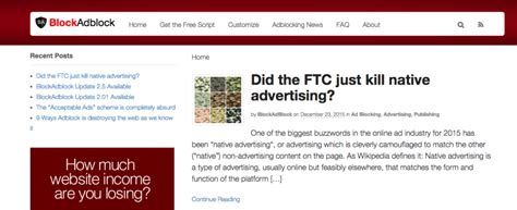 when adblock blocks your entire blog… blockadblock