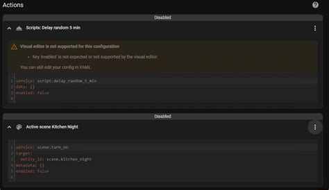 automation disabling action shows key enabled is not expected or