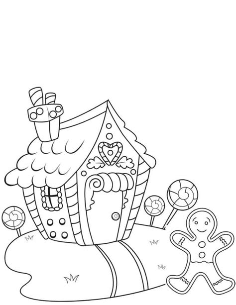 Gingerbread House Coloring Pages Coloringlib