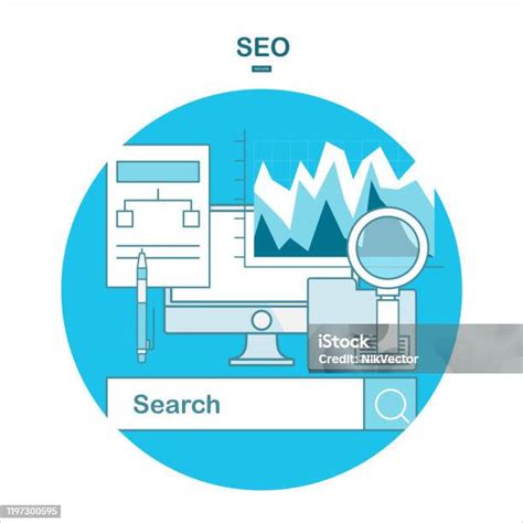 Flat Design Vector Illustration Icons Set Of Analytics Search Information And Website Seo