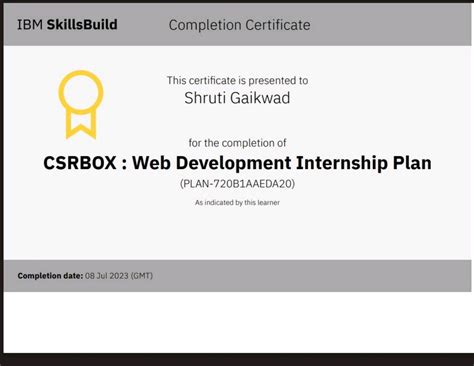 Shruti Gaikwad On Linkedin Internship Webdevelopment Share