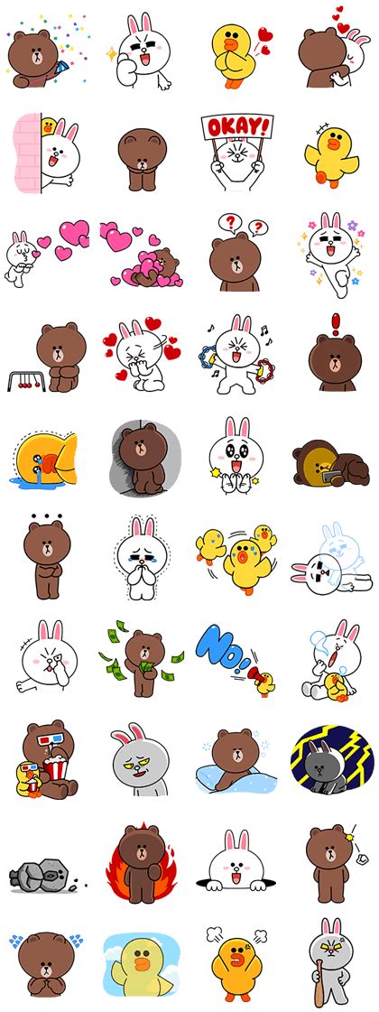 Brown Cony And Sally Animated Special Line Whatsapp Sticker  Png