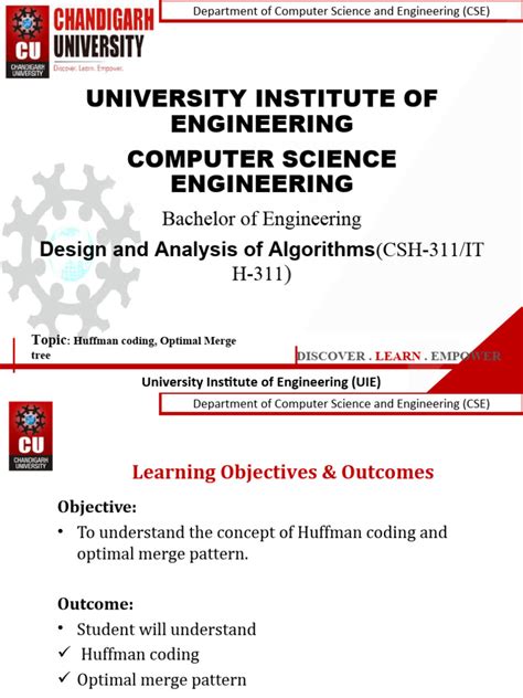 ppt 4 6 huffman coding optimal merge pattern 1 pdf