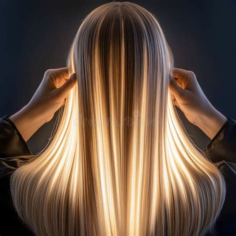 Shiny Blonde Hair Illuminated From Behind Stock Illustration