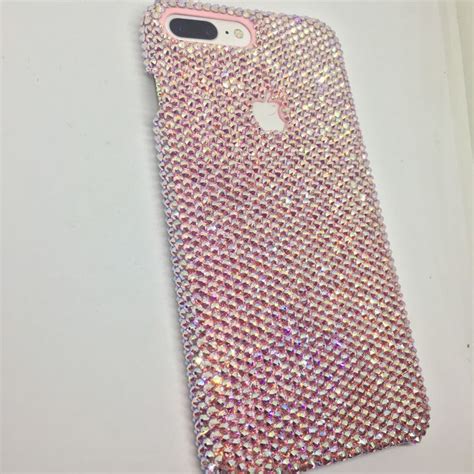 Sparkling Swarovski Crystal IPhone Plus Case In Light Pink AB
