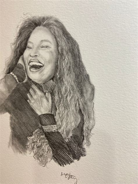 Original Pencil Portrait Fan Art Of Chaka Khan Melissa The Artist
