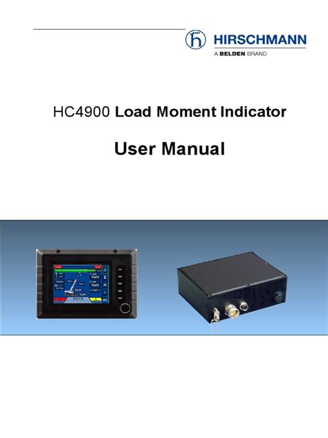 Hirschmann Load Moment Indicator User Manual Pdf Crane Machine Valve