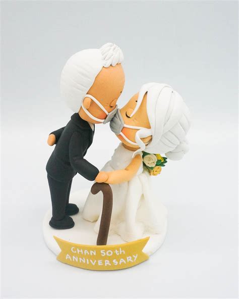 World Cake Topper 50th Year Anniversary Wedding Cake Topper